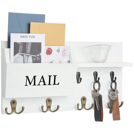 InterDesign Axis Mail Holder and Key Rack â€“ Wall Mounted Letter ...