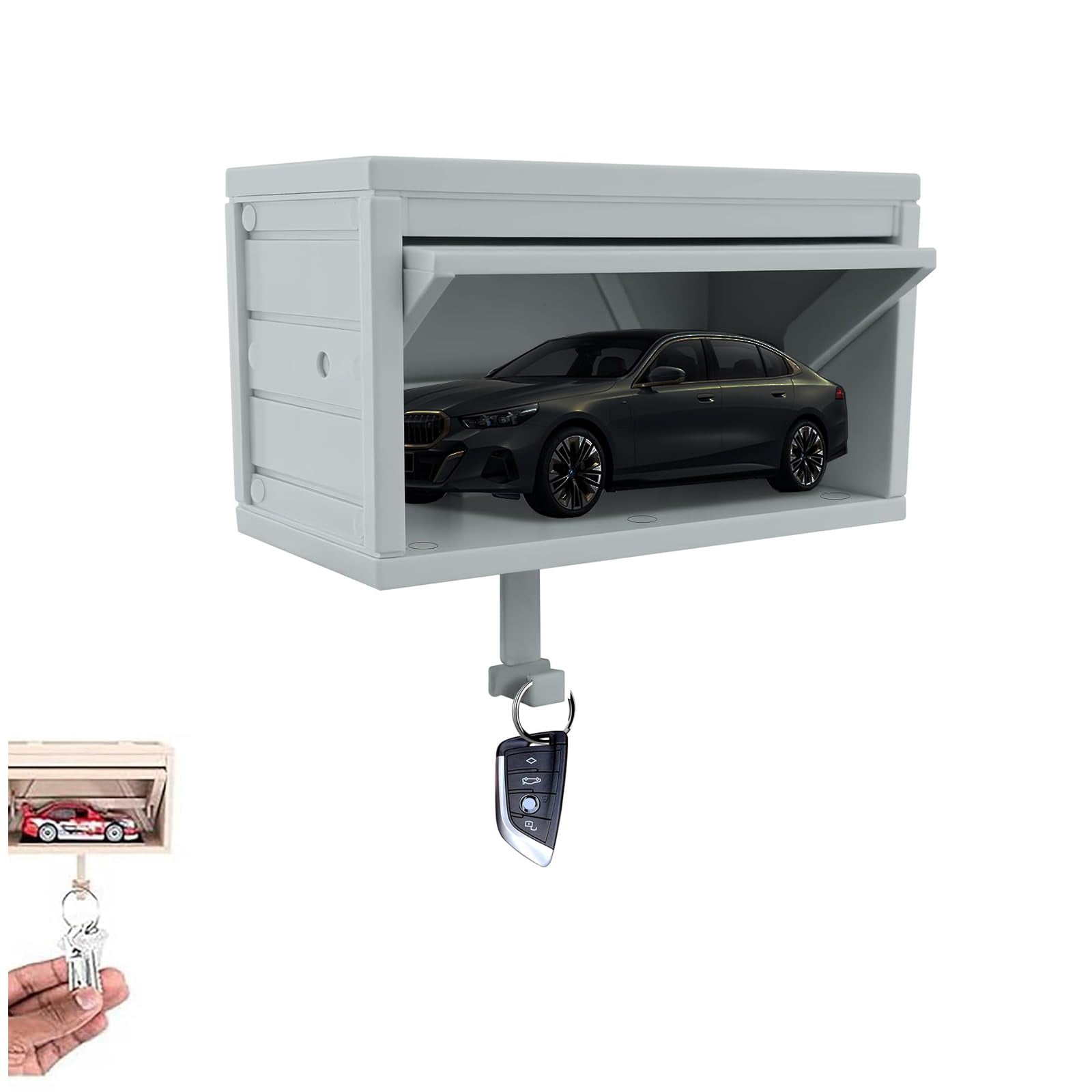 Key Holder for Wall, Car Garage Key Holder with Opening Door - Easy ...