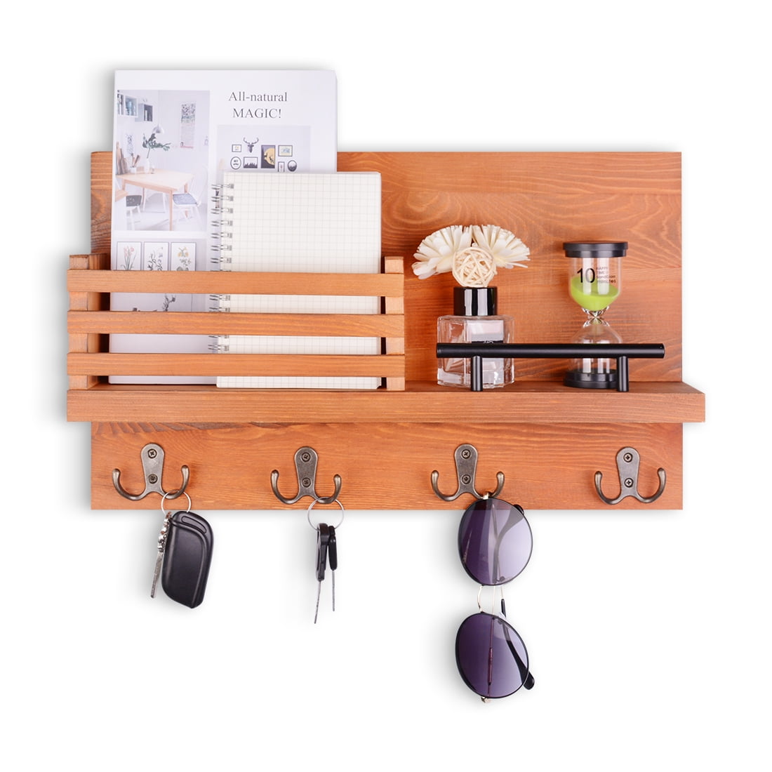 Key Holder for Wall Decorative - Quality Design Wooden Mail Shelf for ...