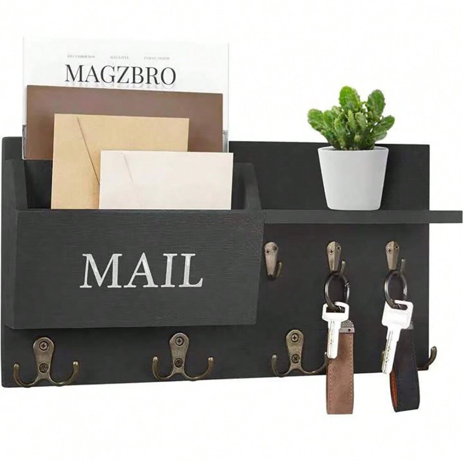 Key Holder For Wall, Mail And Key Hanger Wall Mount With Double Key ...