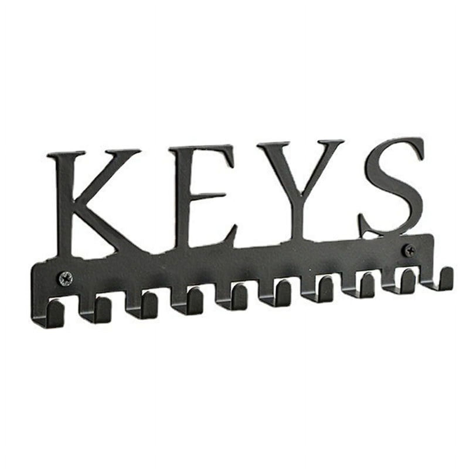 Key Holder Wall Mount, Black Hanger Decorative Rack Organizer Metal ...