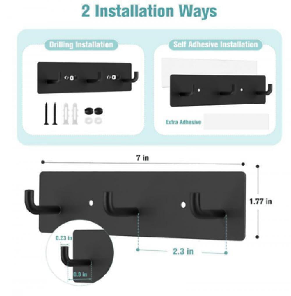 Key Holder Wall Mount Black Metal Key Hanger Self Adhesive Key Rail ...