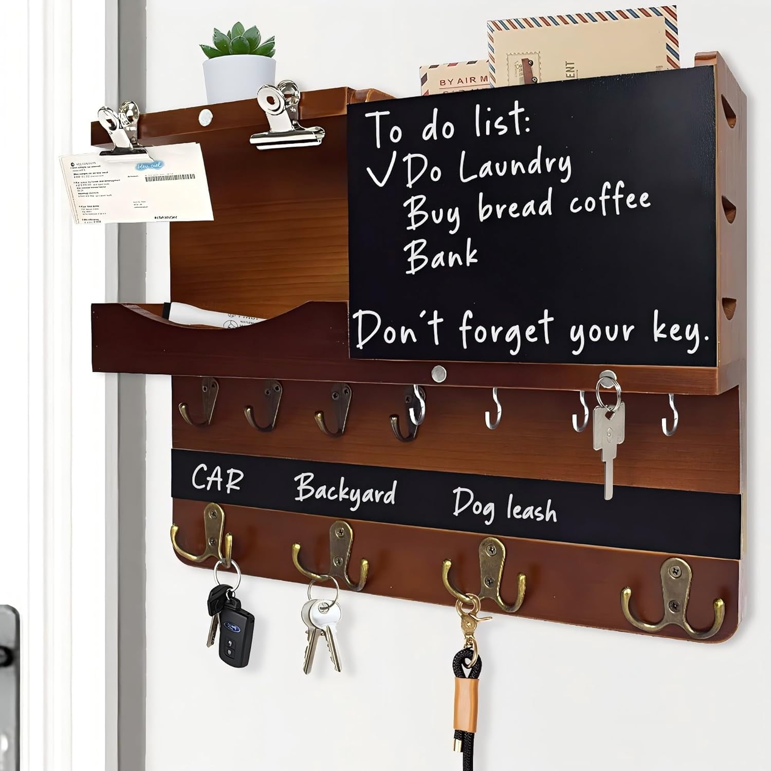 Key Holder for Wall Mount, Farmhouse Mail and Key Holder for Wall ...