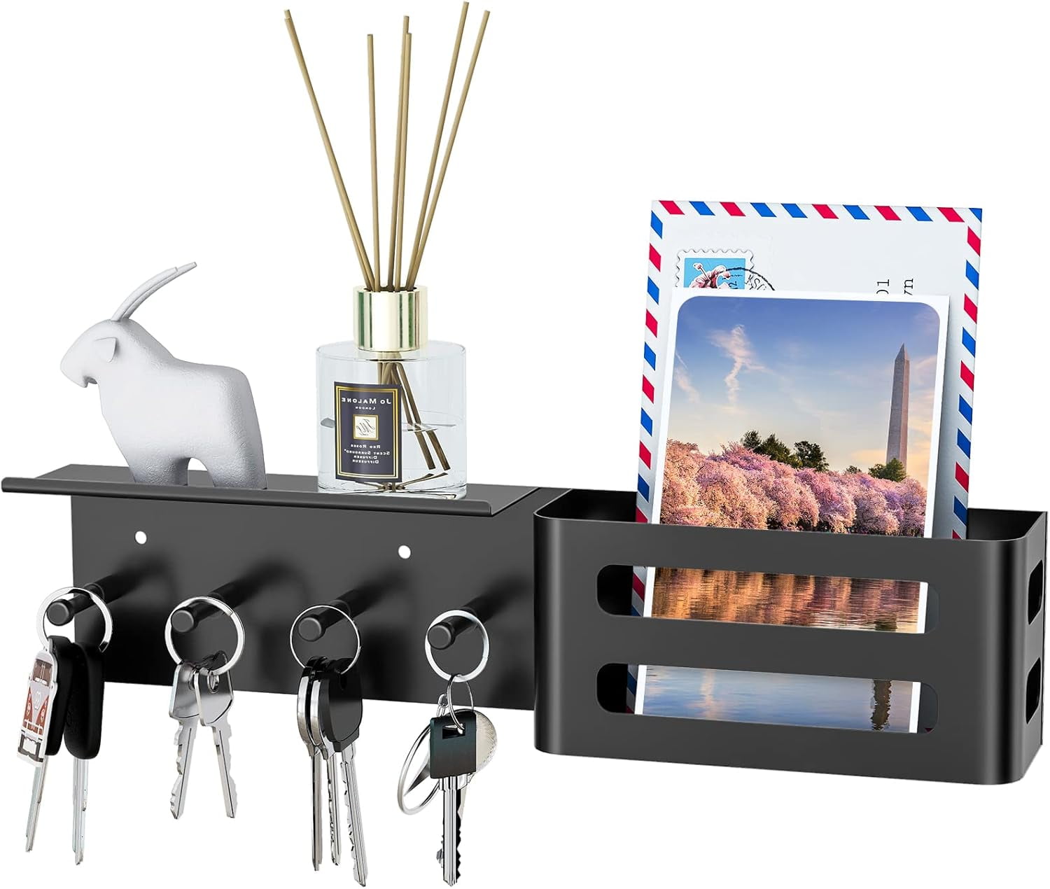 Key Holder Wall Mount, Key Holder Wall Mount Adhesive with Mail ...