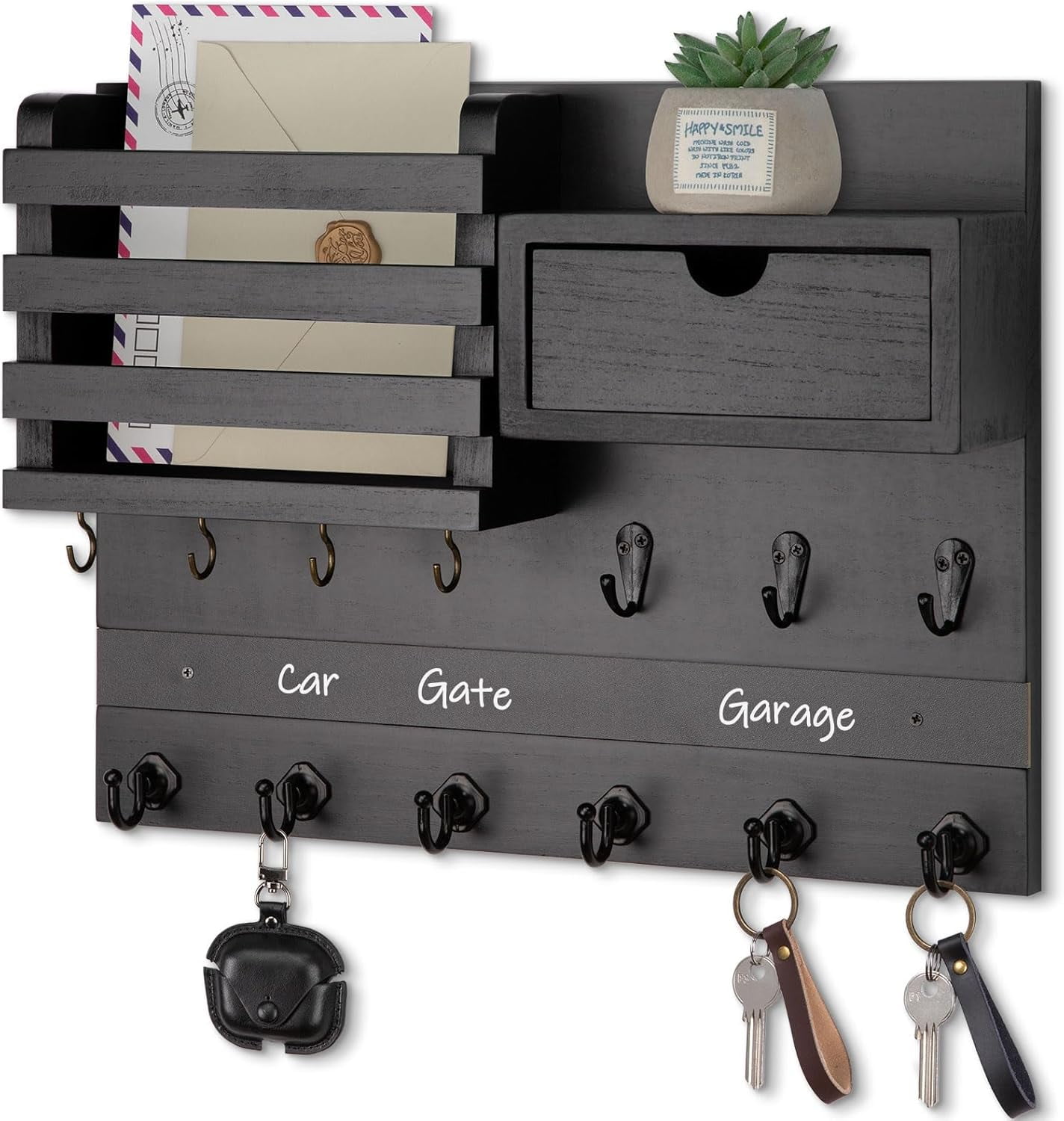 Key Holder Wall Mount Rustic Mail and Keys Shelf for Wall Organization ...