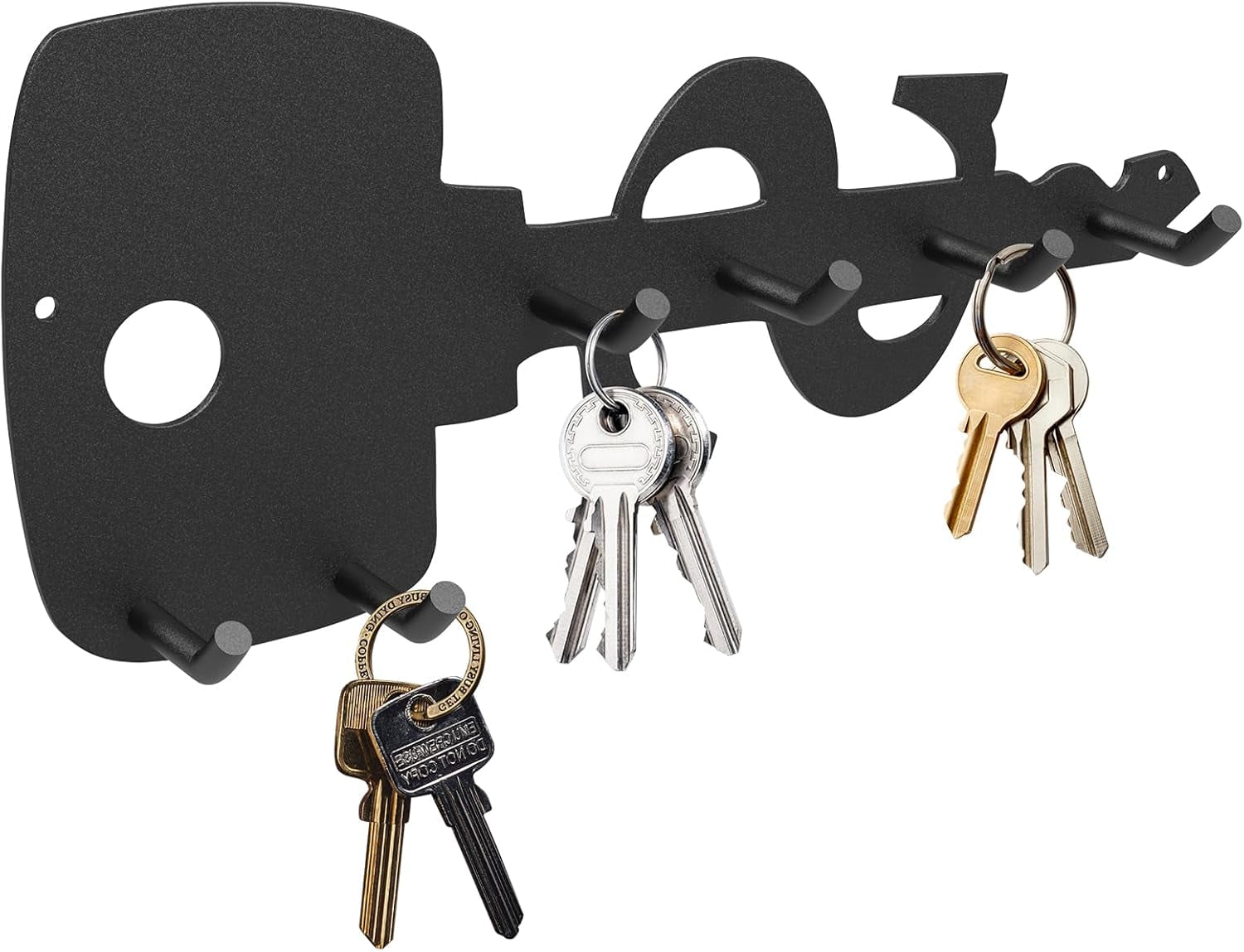 Key Holder Wall Mounted, Key Hooks for Wall, Stainless Steel Black Key ...