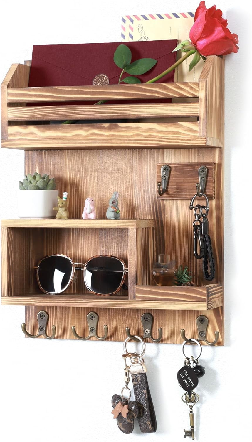 Key Holder for Wall, Mail and Key Holder, Wall Mounted Mail Organizer ...