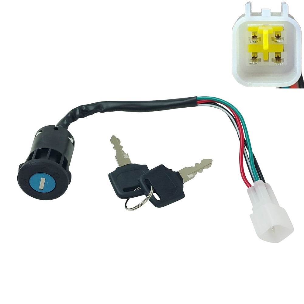 Water-Resistant 4-Wire Ignition Switch with keys for Apollo ATV & Dirt ...