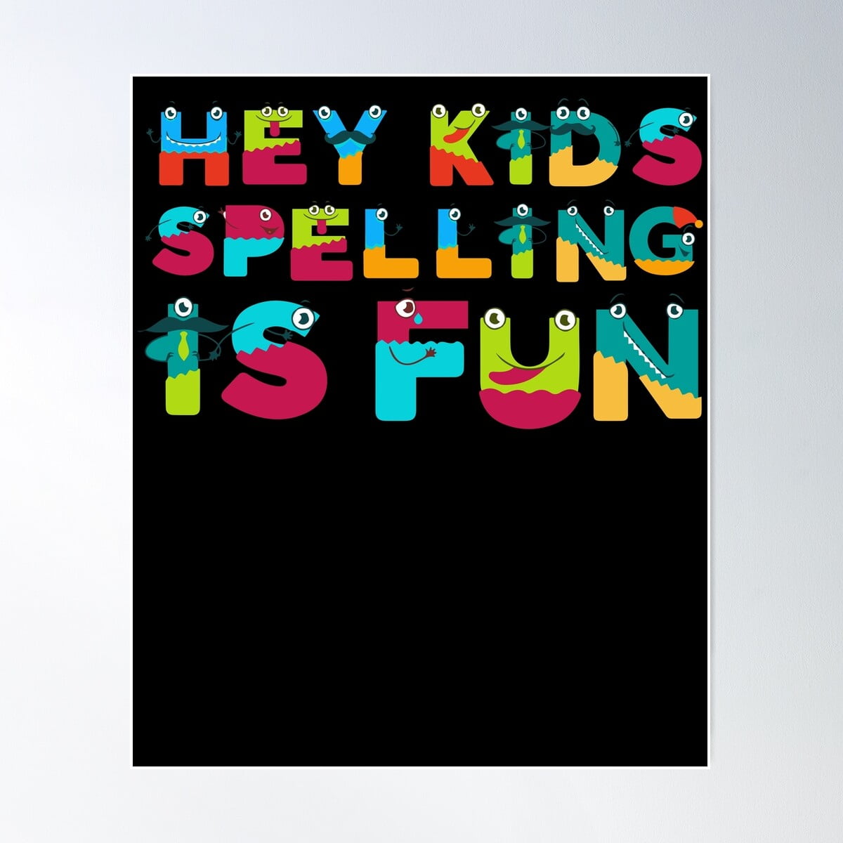 Key Kids Spelling Is Fun Poster Wall Art, Modern Wall Decor For Living ...