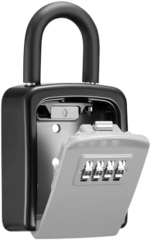 Key Lock Box, 4-Digit Combination Key Storage Lockbox, Portable Wall ...