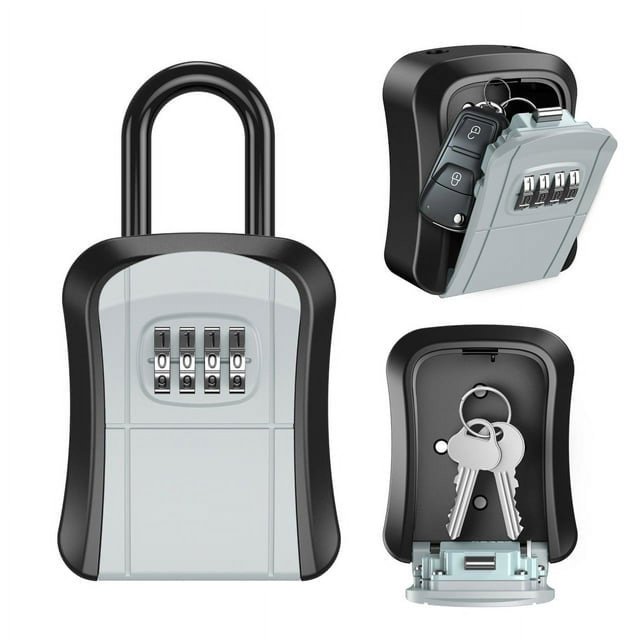 Key Lock Box, AMIR Key Box Outside Safe Box for Keys with Removable ...