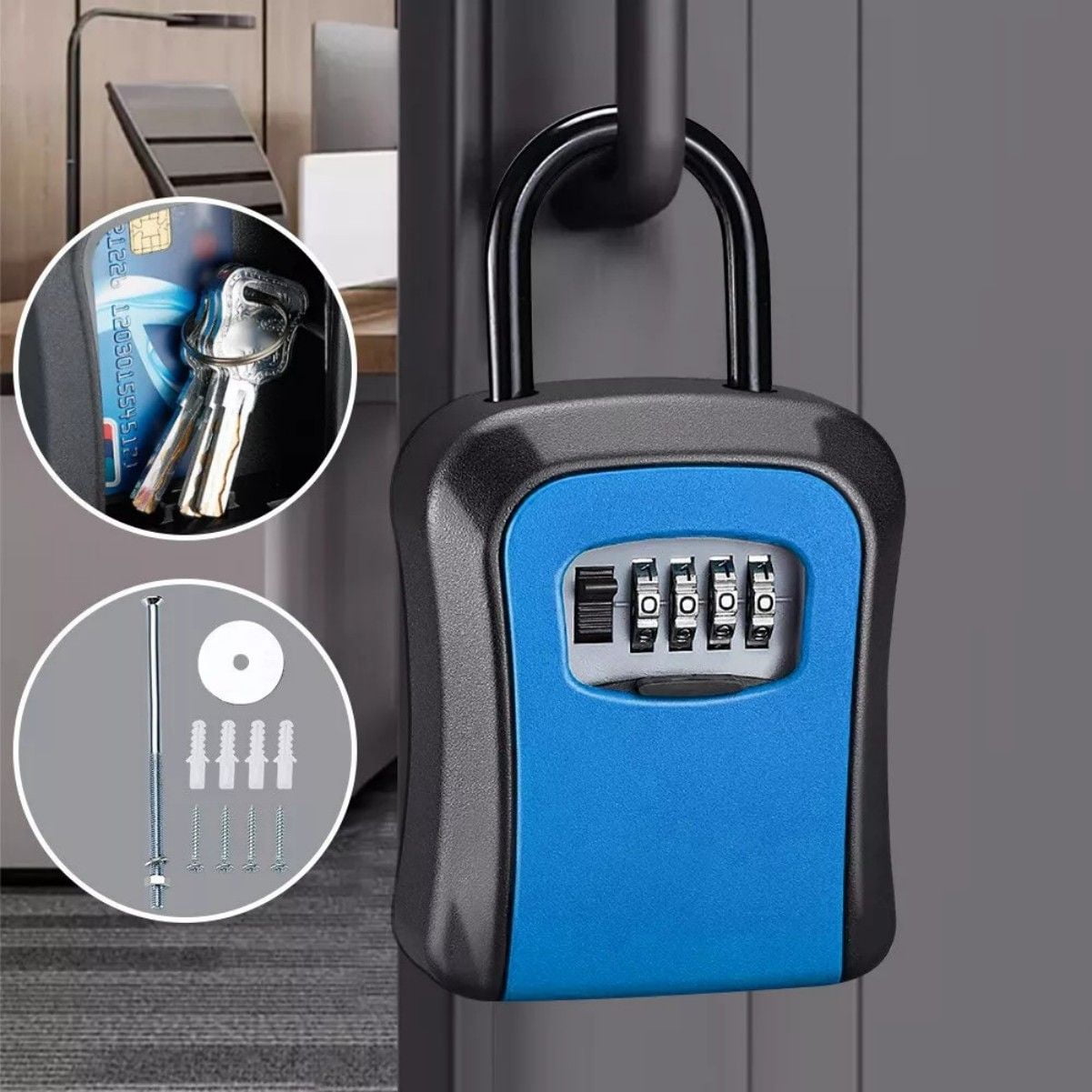 Key Lock Box, Combination Lock Box Wall Mounted Waterproof Key Storage ...