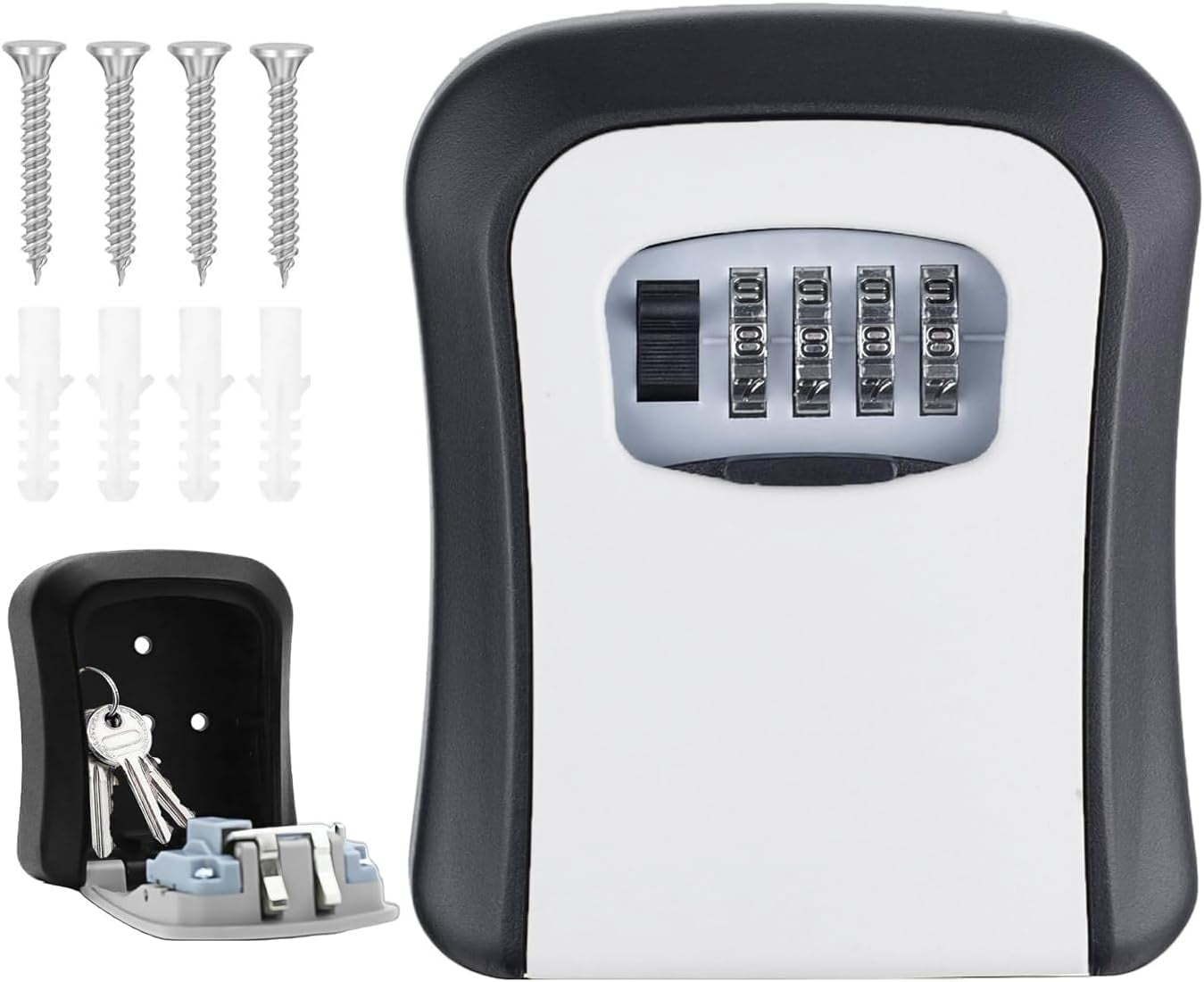 Key Lock Box Outdoor with Code – Wall Mount Security Lockbox for Spare ...