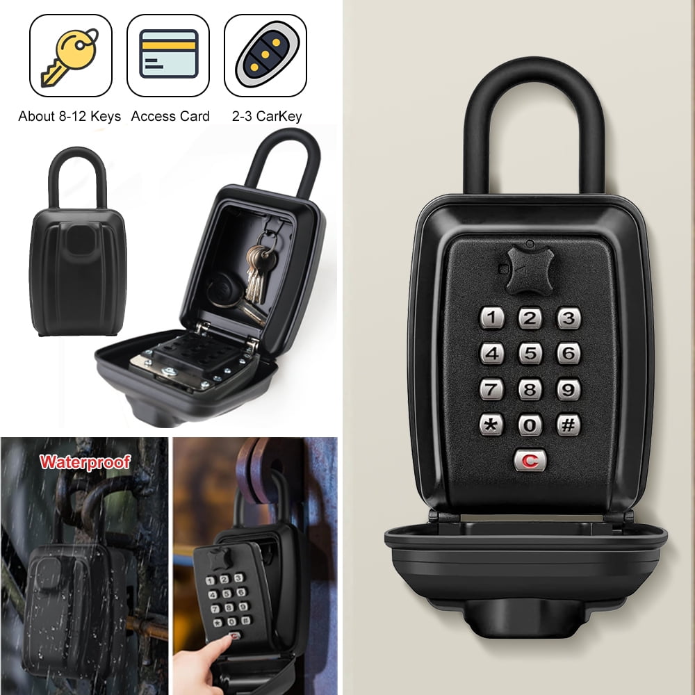 Key Lock Box for Outside, Sturdy Waterproof Wall Mount Lock Box for ...