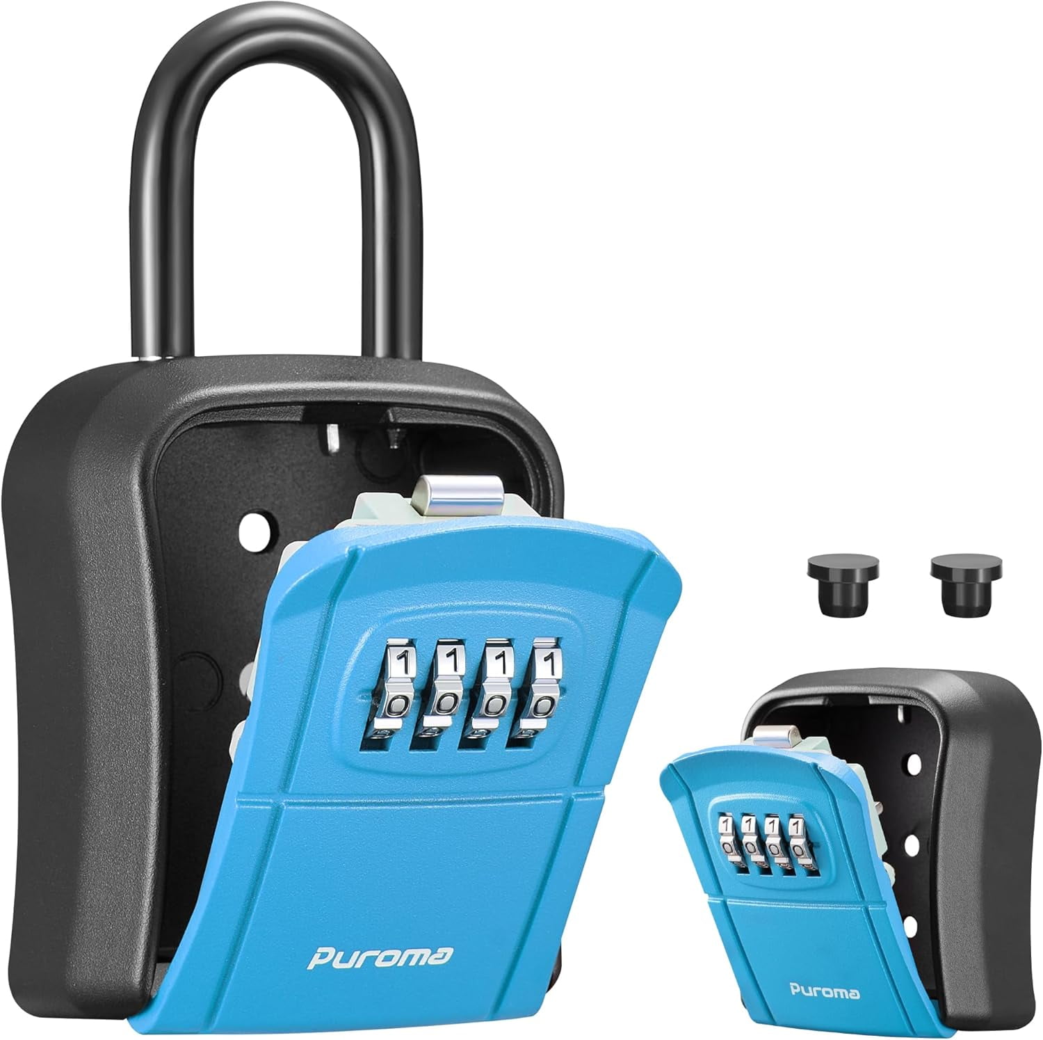 Key Lock Box, Portable Combination Lockbox Wall-Mounted Key Storage Box ...