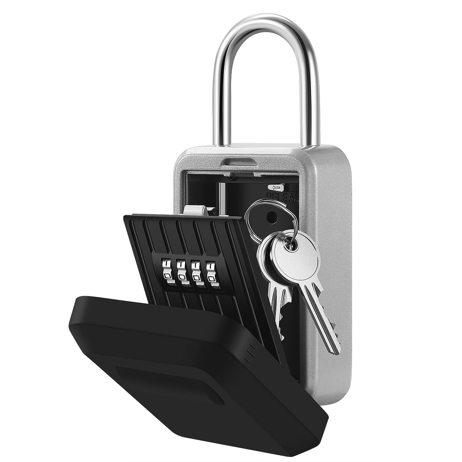 Key Lock Box - Portable Lockbox for Keys Outdoor - 4 Digit Code ...