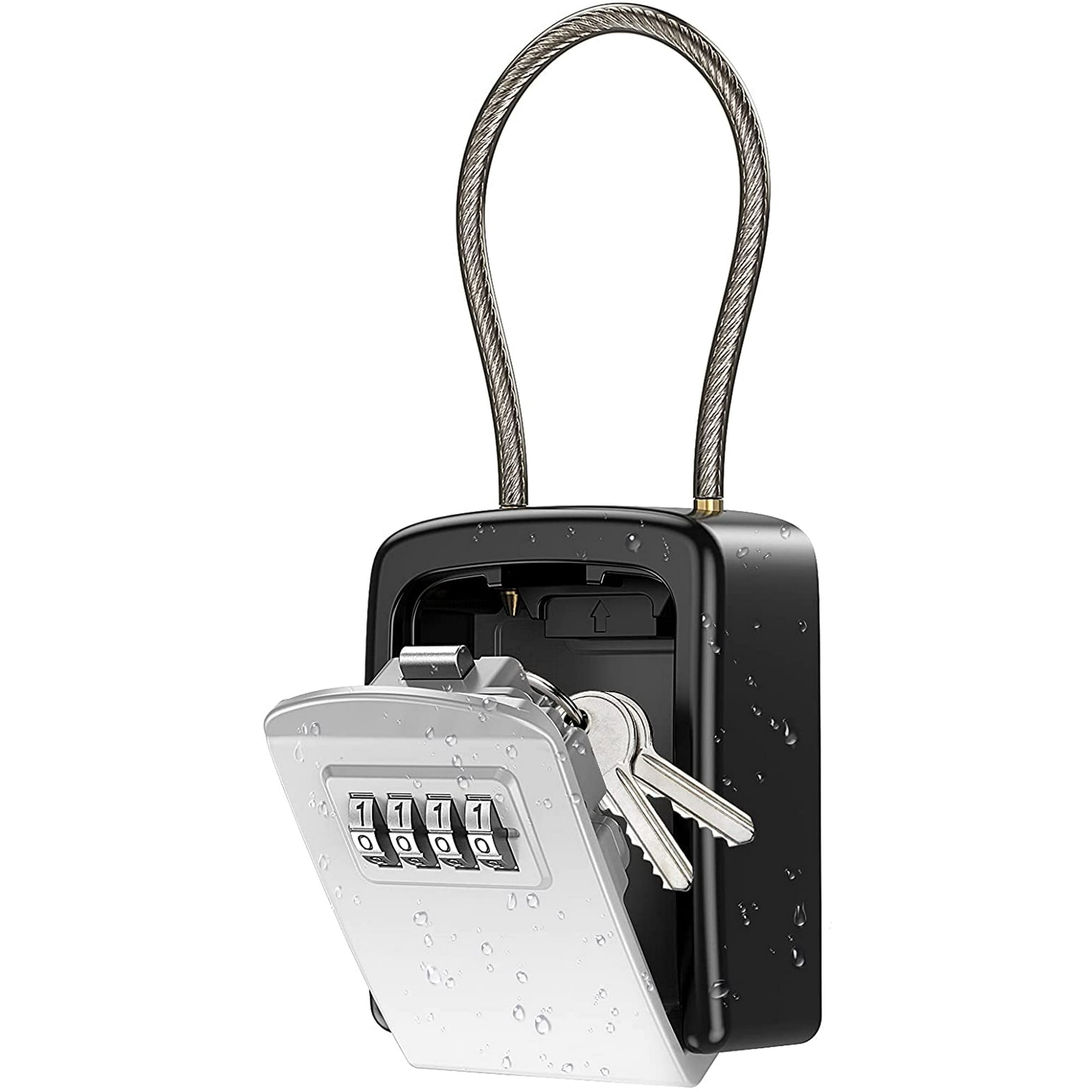 Key Lock Box, Safe Box for Keys with Removable Shackle 4-Digit ...