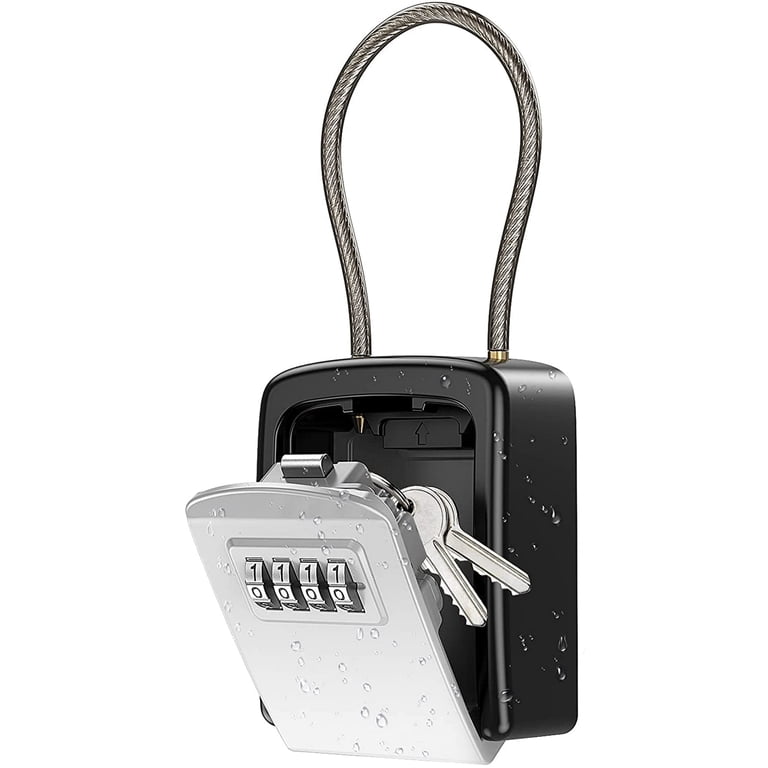 Key Lock Box BBDHOME Outdoor Keyless Storage Password Portable Safe Key ...