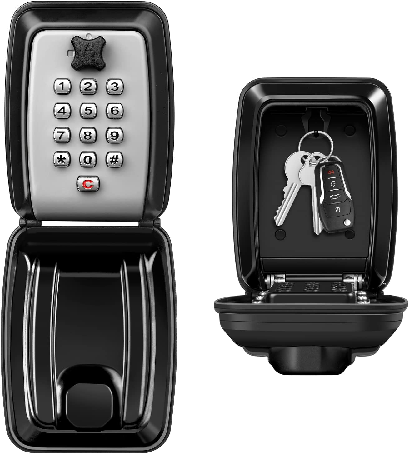 Key Lock Box Wall Mount 12-Digit Combination Lock Box Outdoor Spare Key ...