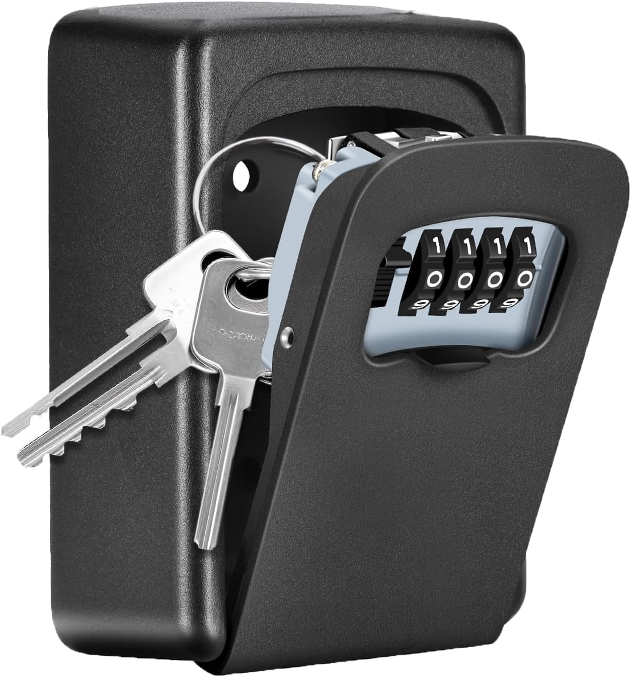 Key Lock Box Wall Mounted, 4 Digit Combination Lockbox for Outside ...