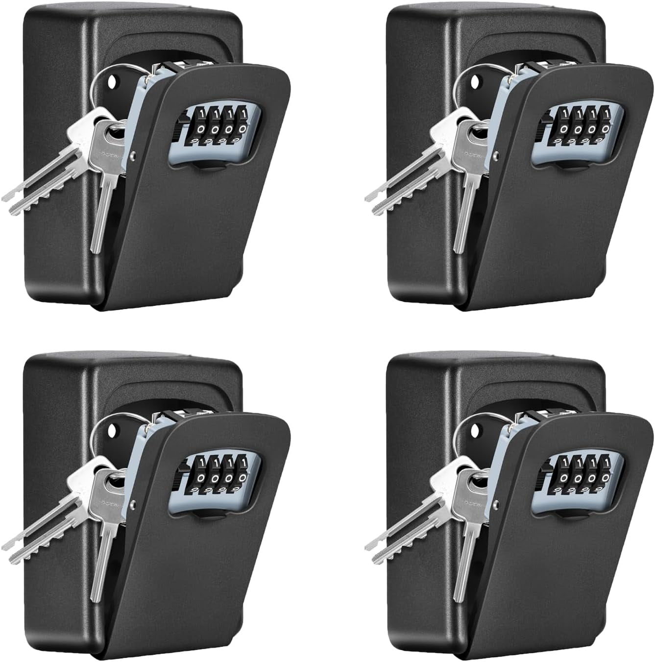 Key Lock Box Wall Mounted, 4 Digit Combination Lockbox for Outside ...
