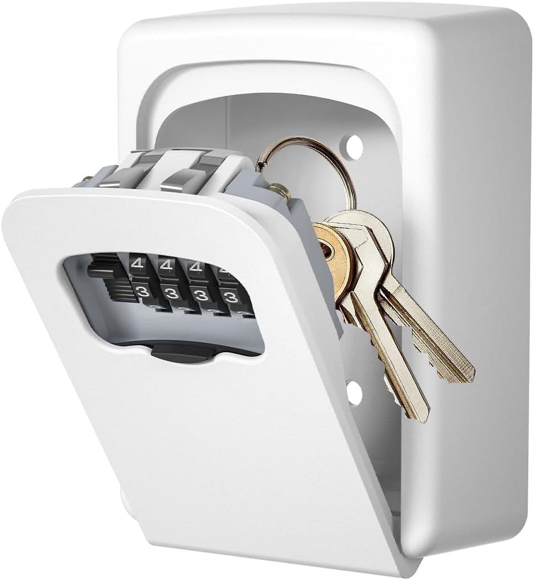 Key Lock Box Wall Mounted, 4 Digit Combination Lockbox for Outside ...