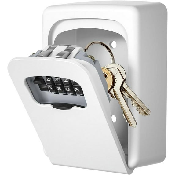 Key Lock Box Wall Mounted, 4 Digit Combination Lockbox for Outside ...