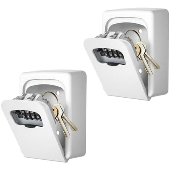 Key Lock Box Wall Mounted, 4 Digit Combination Lockbox for Outside ...