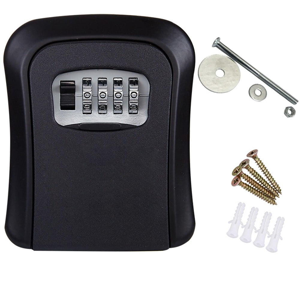 Key Lock Box Wall-Mounted 4-Digit Password Security Storage Case ...