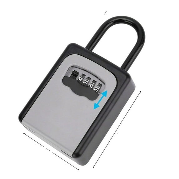 Key Lock Box Wall Mounted Aluminum Alloy Key Safe Box Weatherproof 4 ...