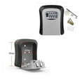 Key Lock Box Wall Mounted Aluminum Alloy Key Safe Box Weatherproof 4 ...
