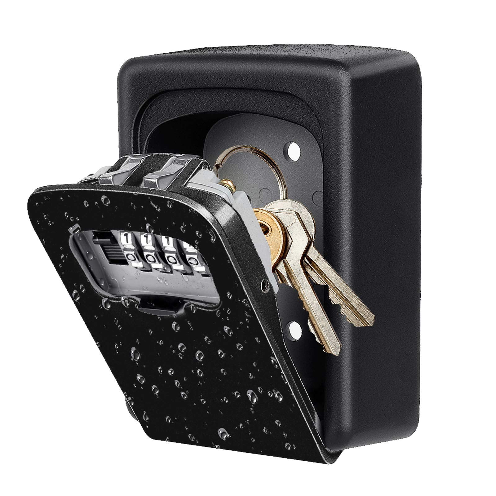 Key Lock Box Wall Mounted, Fayleeko 4 Digit Combination Lockbox for ...