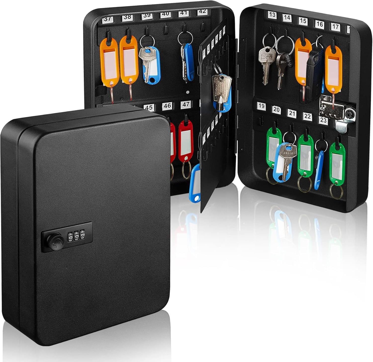 Key Lock Box \u Key Hooks Wall Mounted Key Cabinet Lock Box Car Keys ...