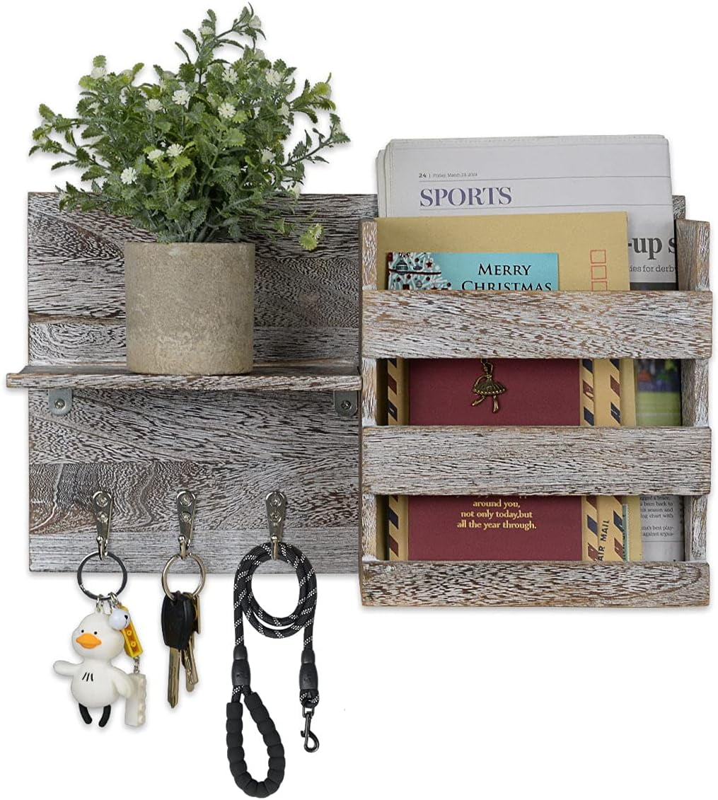 Key and Mail Holder for Wall, Mail Organizer Wall Mounted, Front Door ...