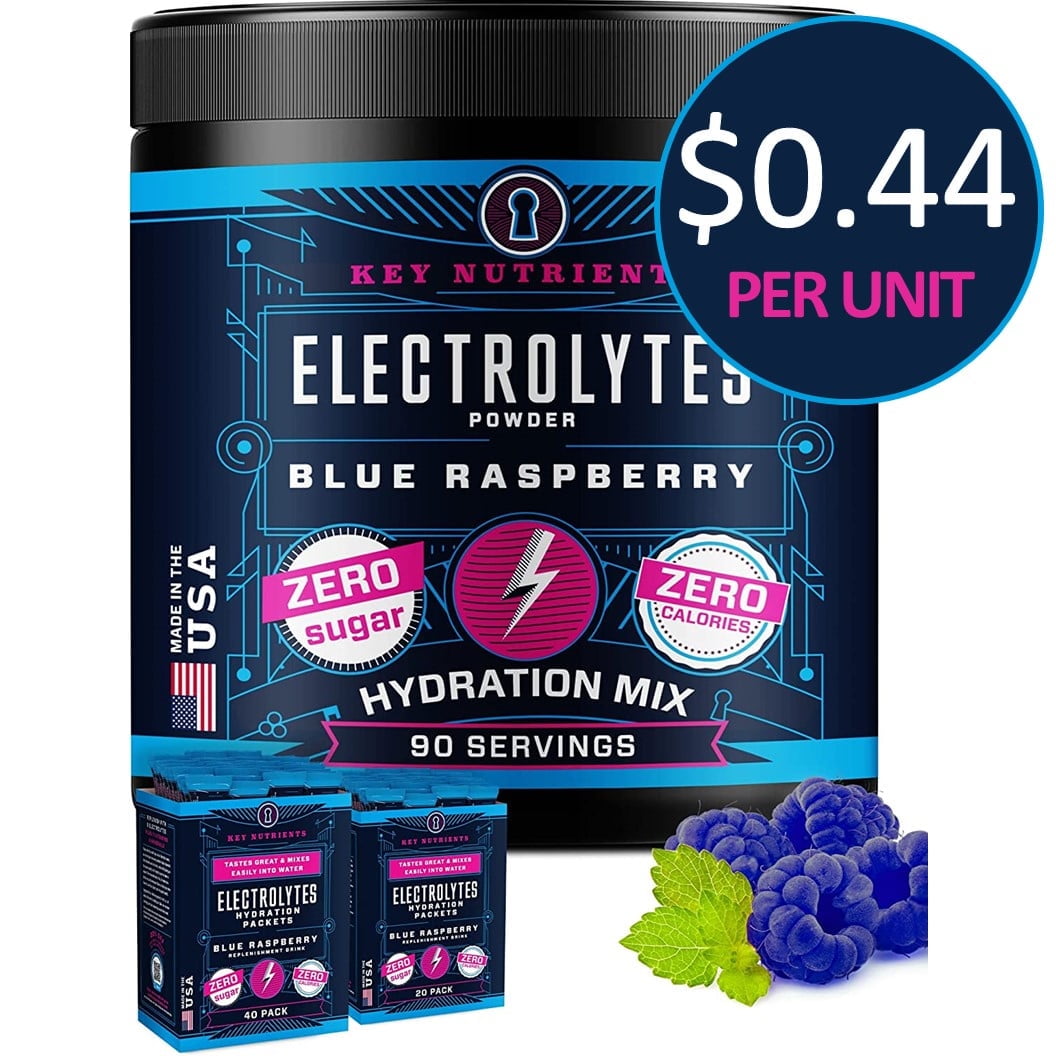 Key Nutrients Electrolytes Powder - Delicious Blue Raspberry ...