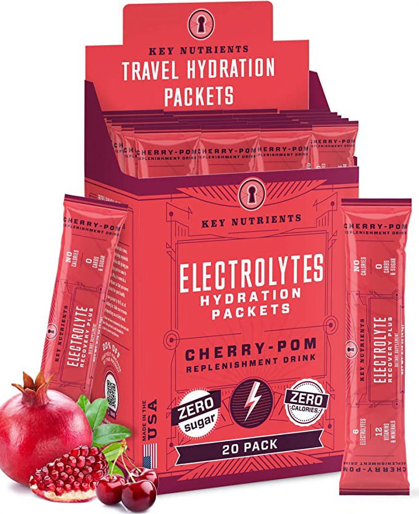Key Nutrients Electrolytes Powder - Sweet Cherry-Pom Electrolyte Drink ...