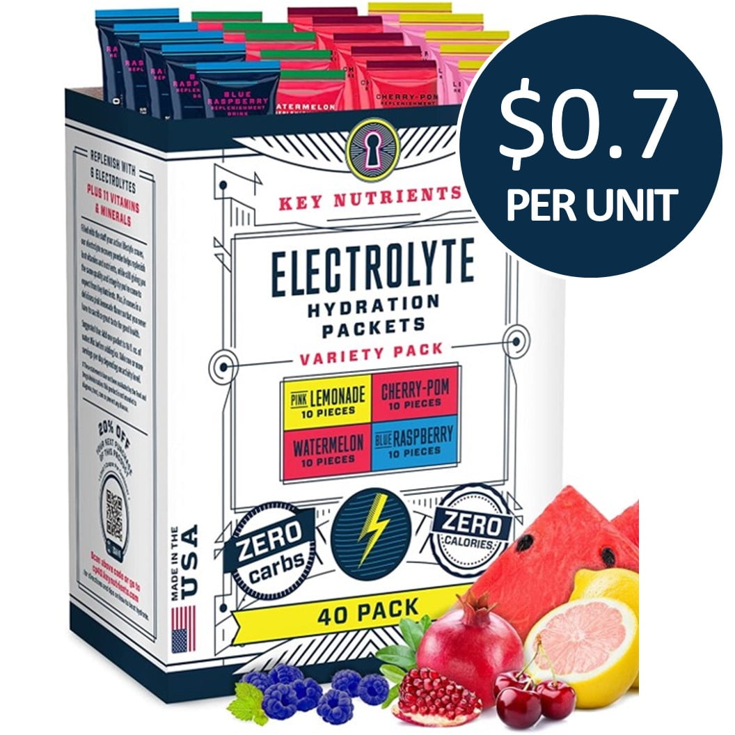 Key Nutrients - Hydrate Electrolytes Mix - Strawberry-Kiwi, Blue ...