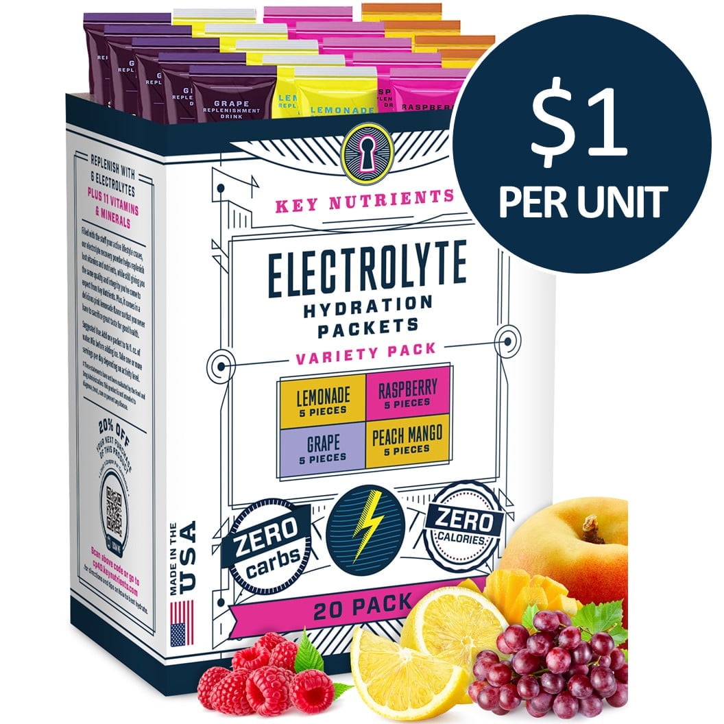 Key Nutrients - Electrolytes Powder - Variety Mix Strawberry-Kiwi, Blue ...