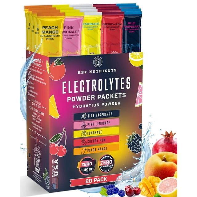 Key Nutrients - Electrolytes Powder - Variety Peach Mango, Pink ...