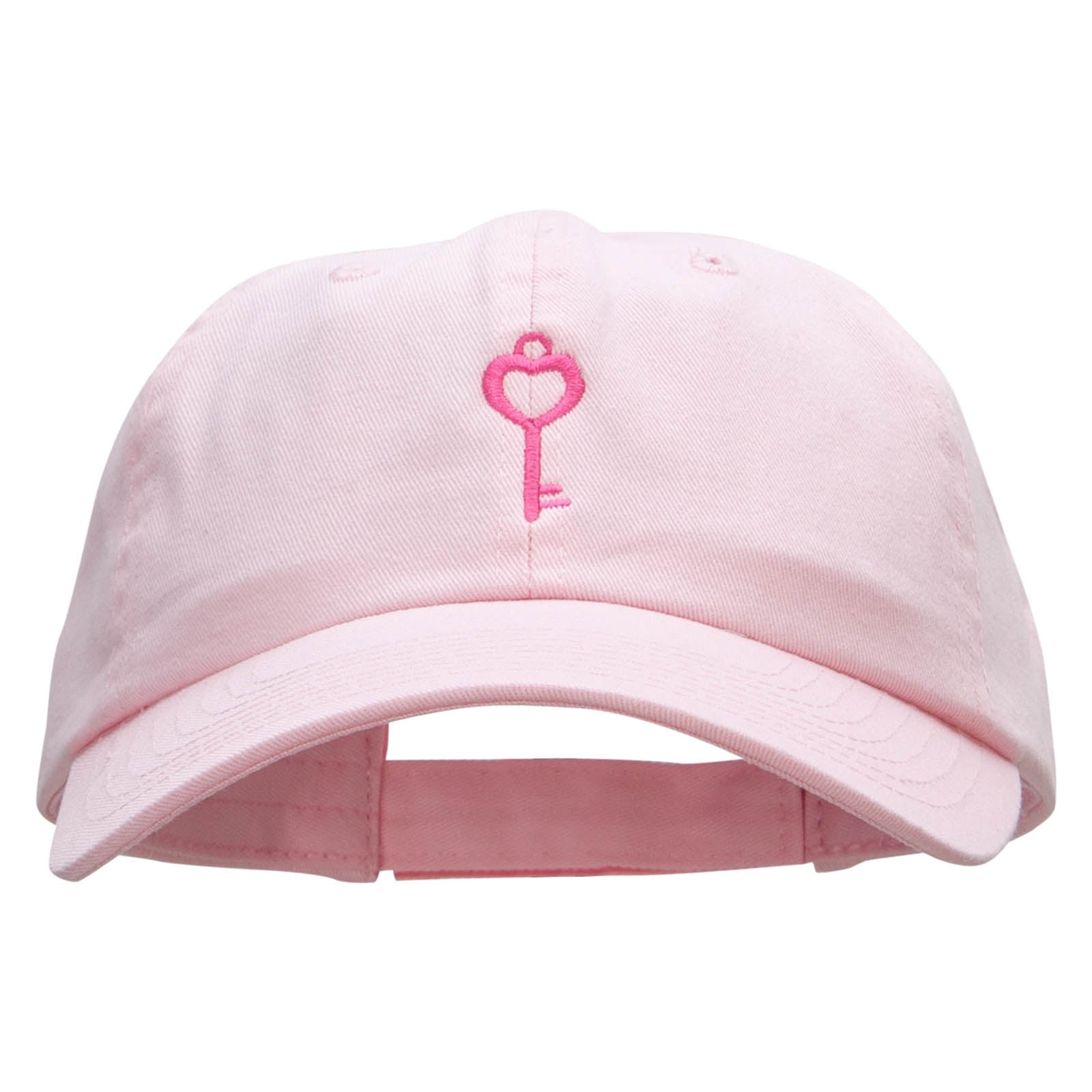 Key Of Love Embroidered Low Profile Dyed Cotton Twill Cap - Lt Pink ...