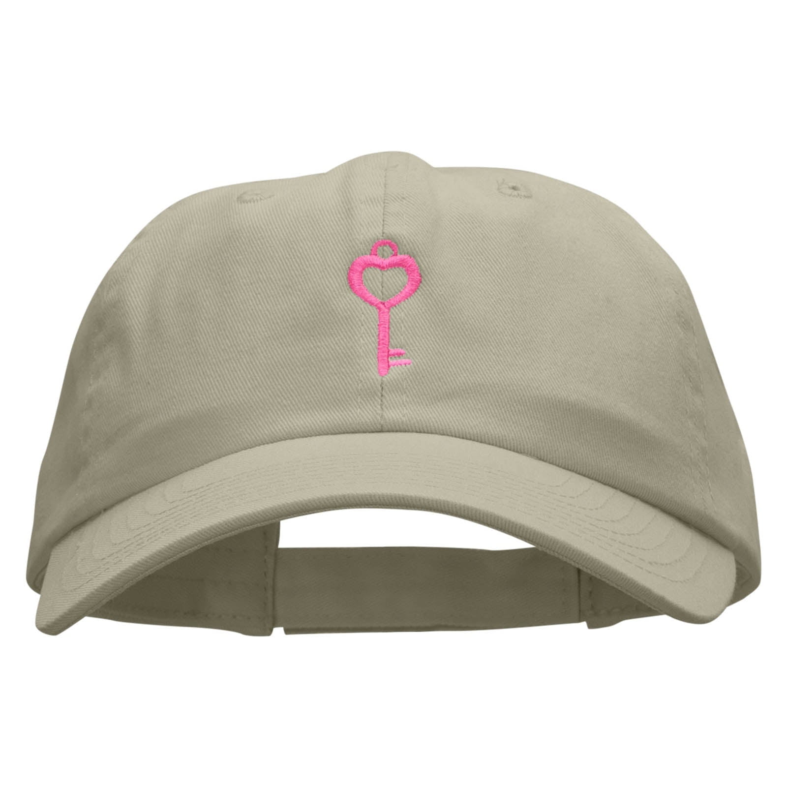Key Of Love Embroidered Low Profile Dyed Cotton Twill Cap - Putty OSFM ...