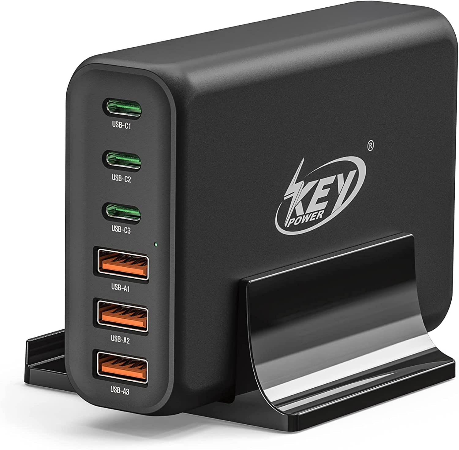 Key Power 90W Travel Charger Station, 6 Ports USB C for Mobile & Apple ...
