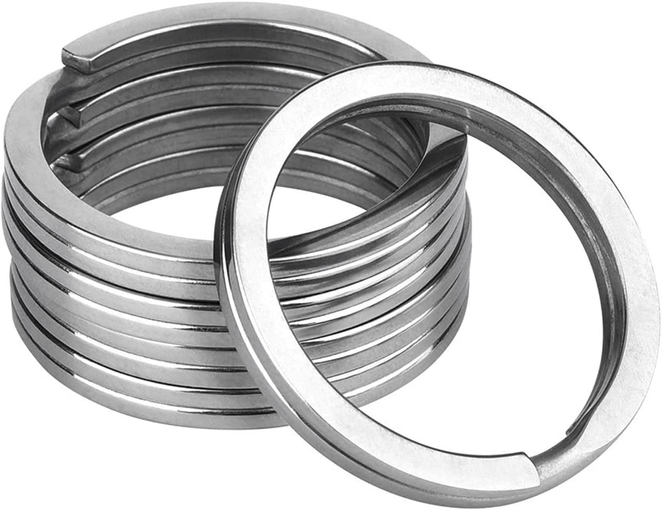 Key Ring 1.25 Inch, 40 Pcs Metal Split Round Flat Key Rings for ...