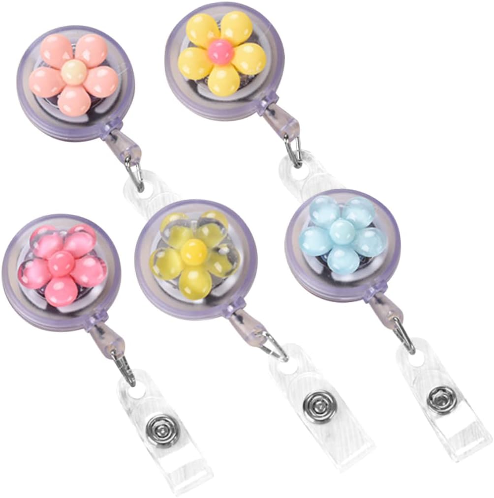 Key Ring Carabiner 5pcs Badge Retractable Name Badge Holder Work Badges ...