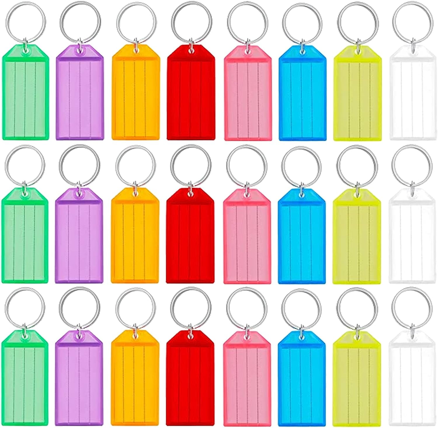 Key Ring Simple Plastic Key Labelling Transparent Key Fob Plastic ...