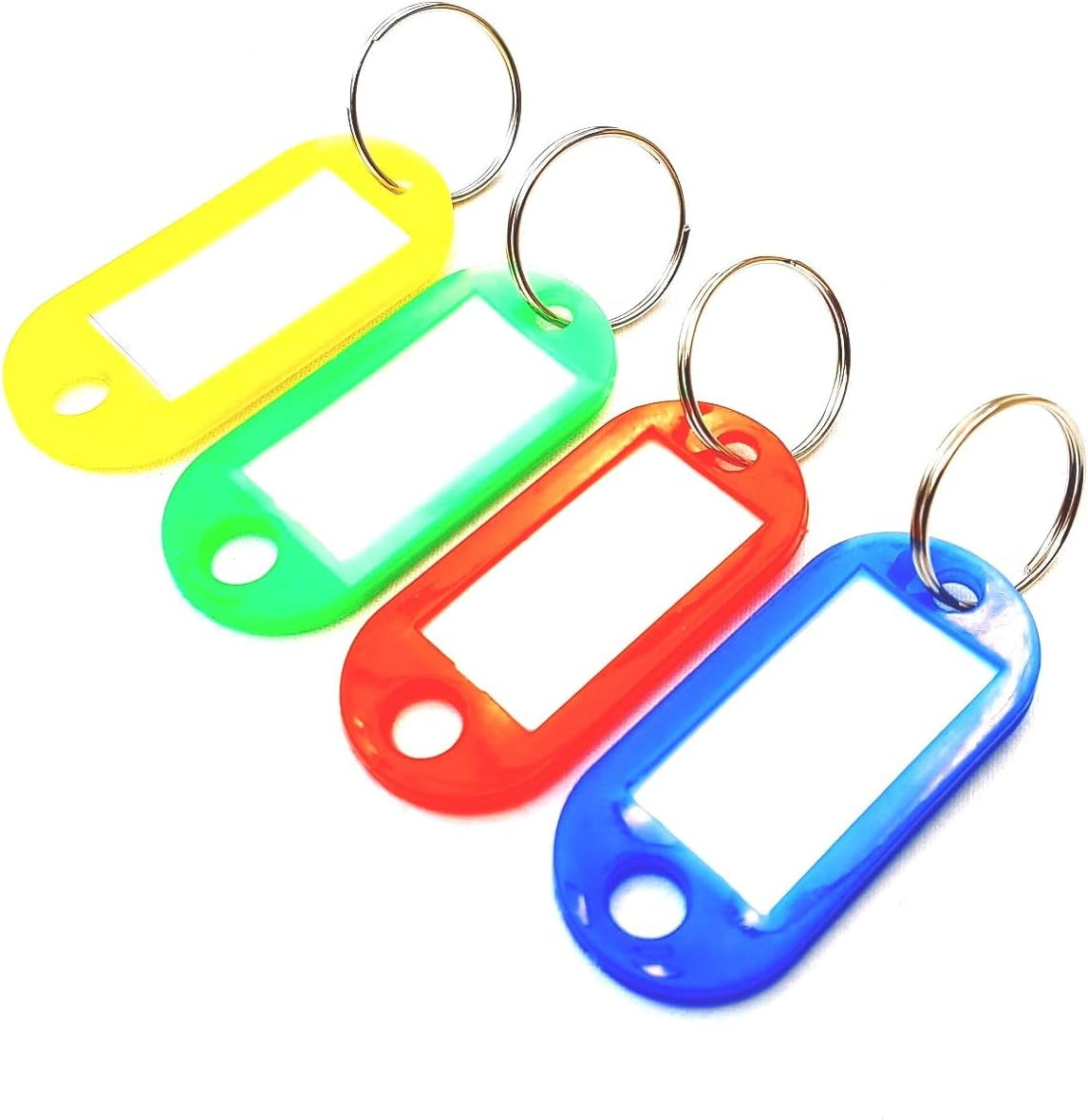 Key Ring Tags Plastic Assorted Colour Name Label ID Keys Tag Luggage ...