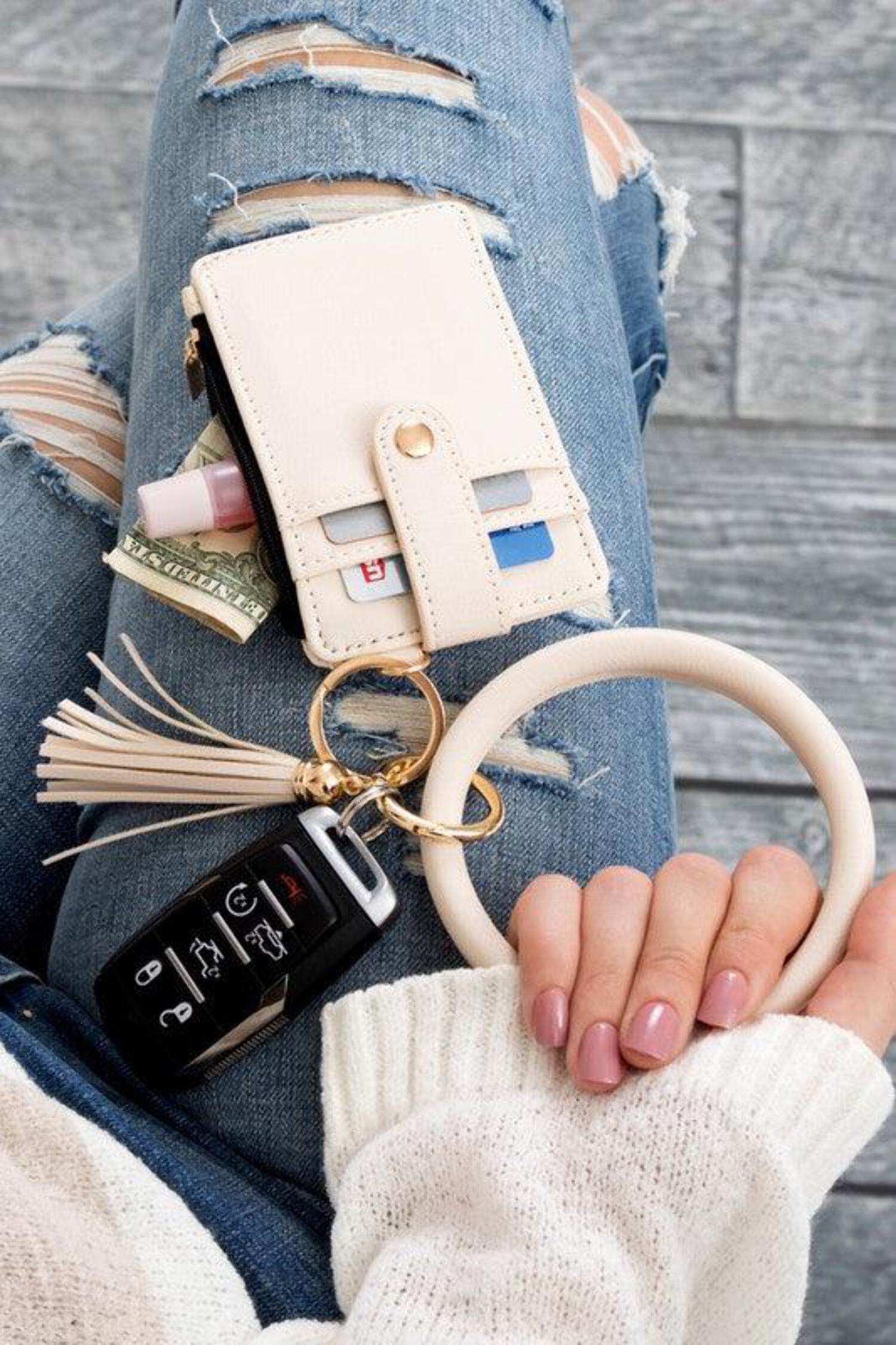 Key Ring Wallet Bracelet Id Zip Up - Walmart.com