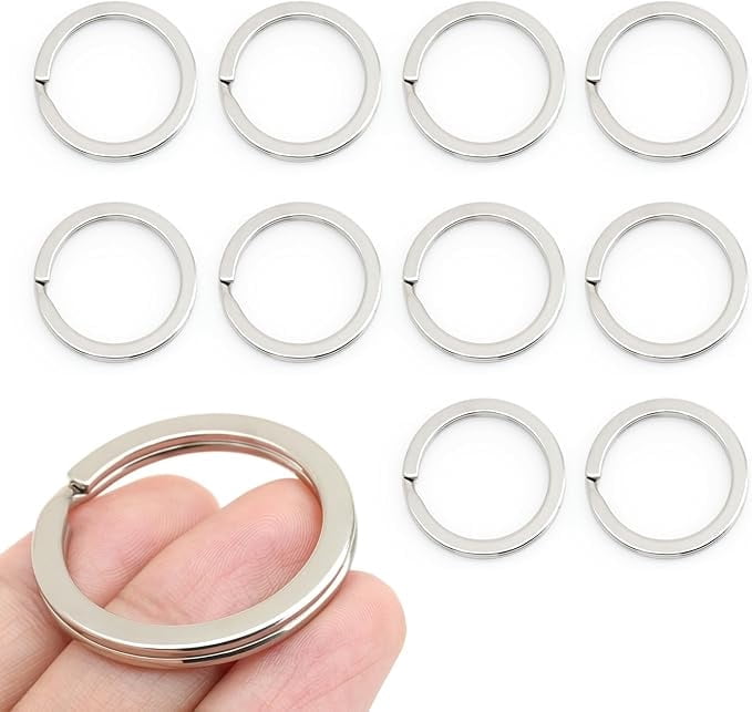 Key Rings Quality Keychain Rings Metal Flat Split Rings for Car Keys Attachment DIY Leathercraft ...