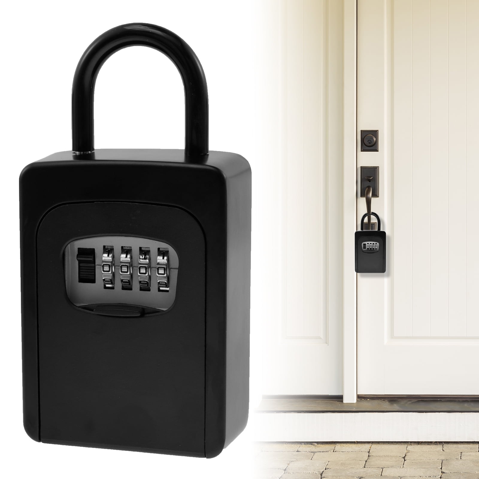 Key Safe Box with Code Resettable 4 Digit Combination Key Hider Box ...