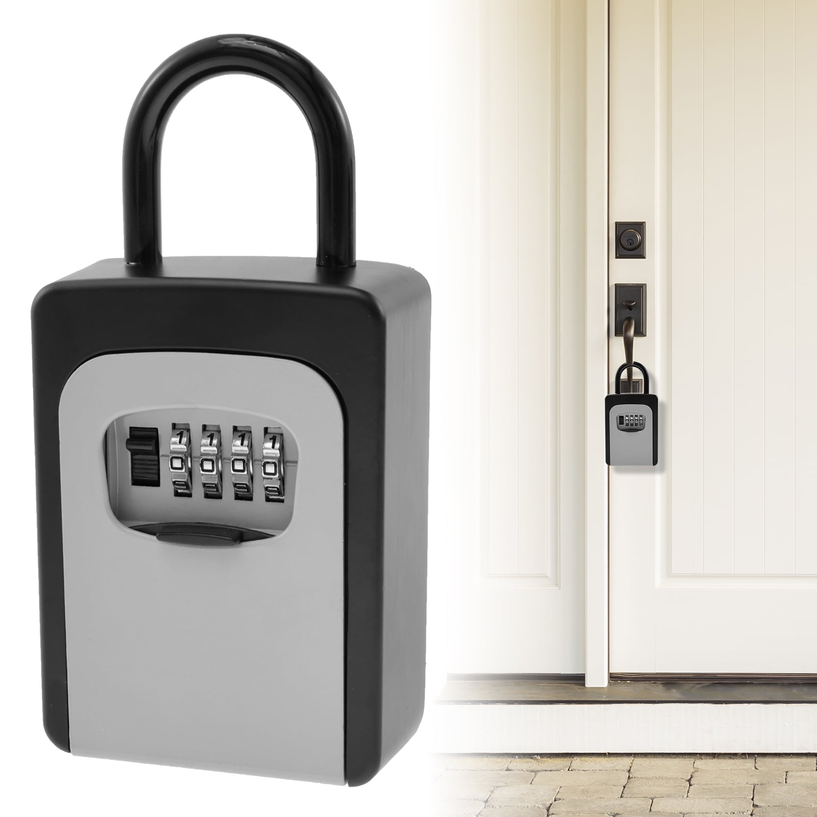 Key Safe Box with Code Resettable 4 Digit Combination Key Hider Box ...